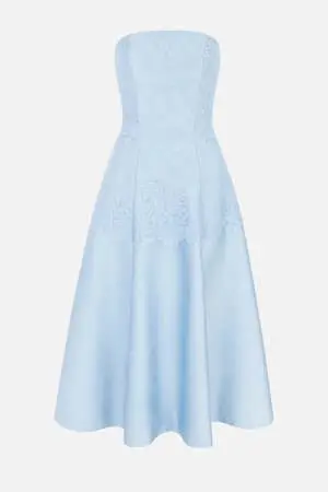 EMILIA WICKSTEAD Meja Dress In Icy Embossed Cloque - Blue