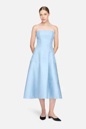 EMILIA WICKSTEAD Meja Dress In Icy Embossed Cloque