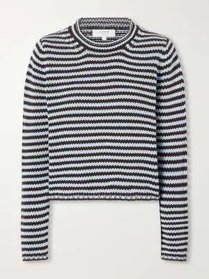 LA LIGNE Mini Marina Cropped Striped Cotton Sweater