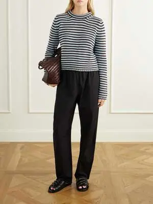LA LIGNE Mini Marina Cropped Striped Cotton Sweater