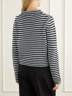 LA LIGNE Mini Marina Cropped Striped Cotton Sweater