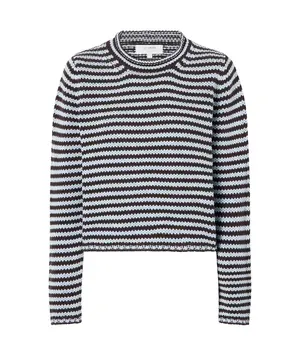 LA LIGNE Mini Marina Cropped Striped Cotton Sweater - Multi