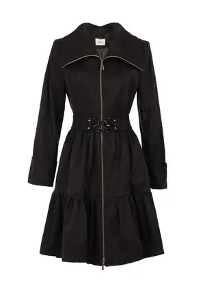 LUNA FASHION HOUSE Black Cotton Short Tailored Coat, Iris