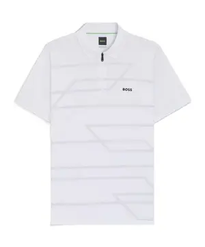 Hugo Boss Slim-fit Polo Shirt In Cotton With Printed Pattern