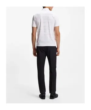 Hugo Boss Slim-fit Polo Shirt In Cotton With Printed Pattern