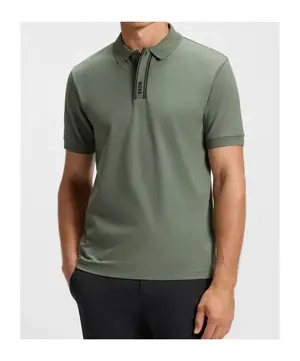Hugo Boss Paddy Polo Shirt With Striped Placket And Logo