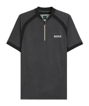 Hugo Boss Panelled Zip-neck T-shirt
