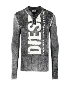 DIESEL® Logo-print Ribbed T-shirt