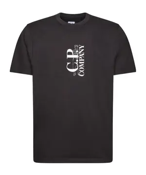 C.P. COMPANY Logo Printed Crewneck T-shirt - Black