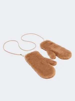 Max Mara Teddy Fabric Mittens