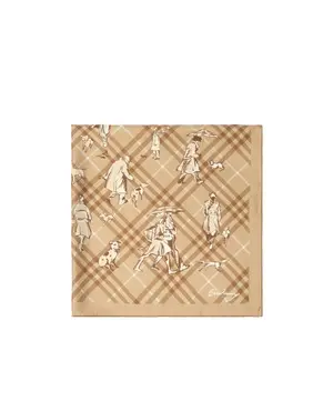 Burberry Check Mates Silk Scarf - Finch Beige