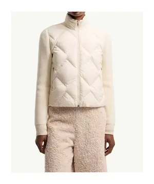 Moncler Wool Cashmere Padded Zip-up Cardigan