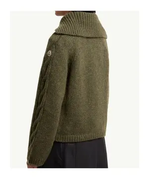 Moncler Alpaca Blend Zip Cardigan - Dark Green