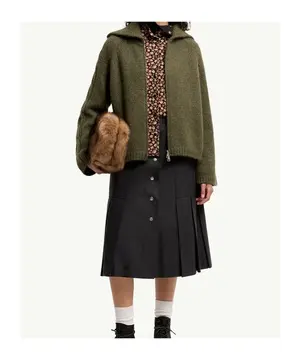 Moncler Alpaca Blend Zip Cardigan - Dark Green