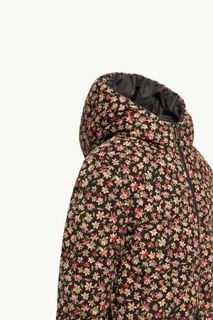 Moncler Nirea Floral Print Down Jacket - Black