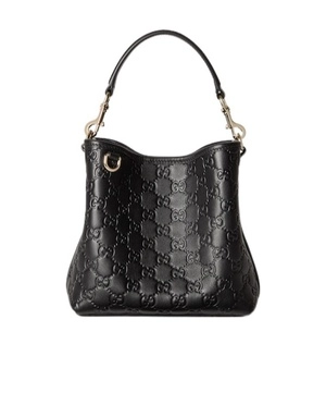 Gucci Gg Emblem Small Bucket Bag - Black