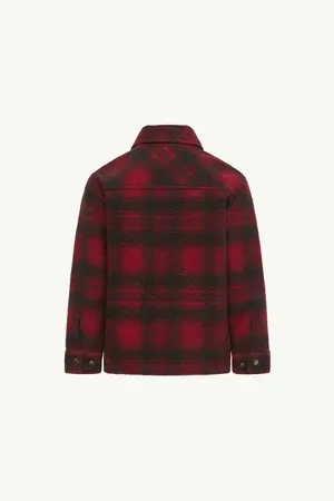 Moncler Check Wool Blend Shirt Jacket