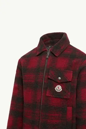 Moncler Check Wool Blend Shirt Jacket