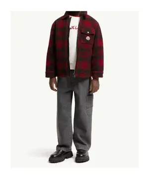 Moncler Check Wool Blend Shirt Jacket