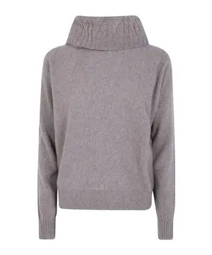 D.exterior High-neck Knit Sweater - Gray