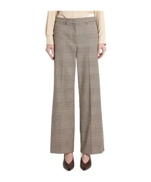 Marella Checked Tailored Straight Leg Trousers
