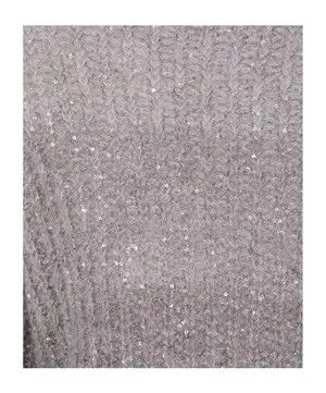 D.exterior Crystals Degrade Short Sleeves Round Neck Sweater