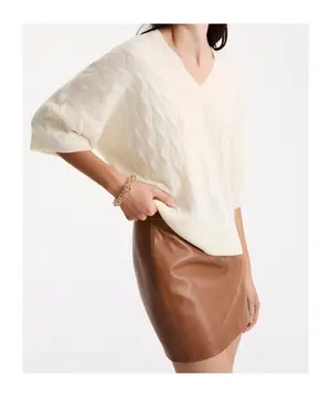 Marella Textured Knit V-neck Sweater