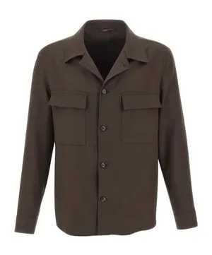 BRIGLIA 1949 Long-sleeve Button-up Jacket - Brown