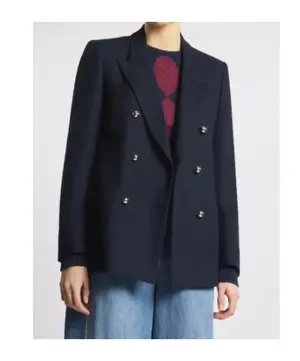 FAY Double-breasted Jacket In Mélange Flannel