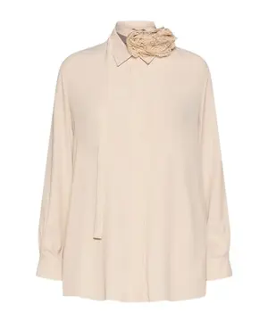 Marella Long Sleeve Button-down Shirt With Embellished Collar - Pink