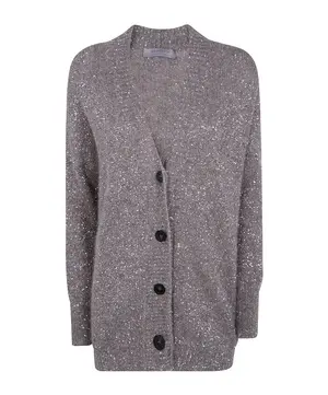 D.exterior Crystal-embellished Knit Top - Gray