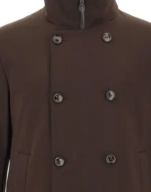 MONTECORE Quilted Bib Double-breasted Coat