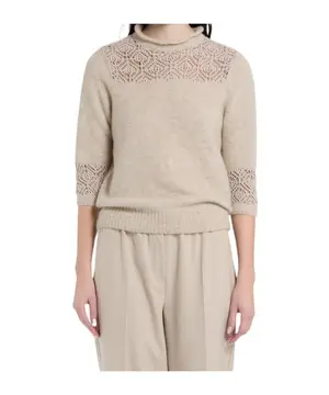 Marella Lace Detail High-neck Sweater