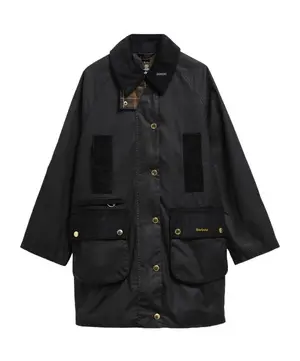 Barbour Waxed Cotton Jacket With Corduroy Trim
