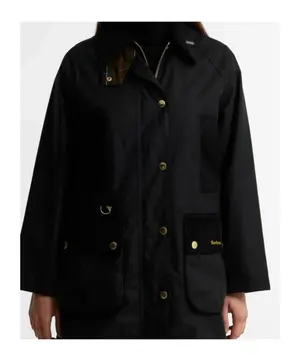 Barbour Waxed Cotton Jacket With Corduroy Trim