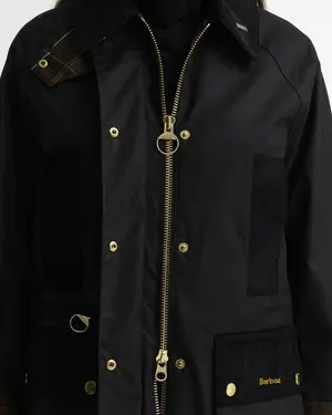 Barbour Waxed Cotton Jacket With Corduroy Trim