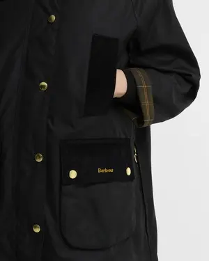 Barbour Waxed Cotton Jacket With Corduroy Trim