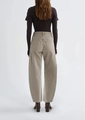 AGOLDE Luna Curved-leg Tapered Jeans - Taupe