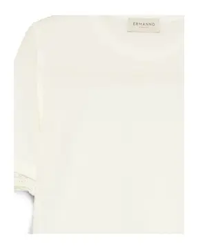 ERMANNO FIRENZE Short-sleeve Lace Trim Top - Beige