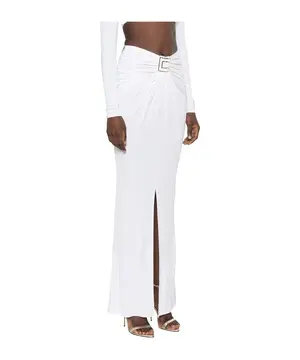 Elisabetta Franchi Logo-plaque Ruched Maxi Skirt