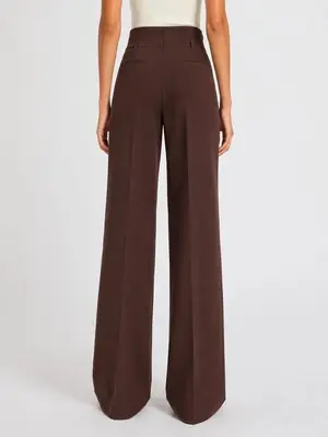 Marella High-waisted Pleated Trousers - Brown