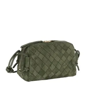Bottega Veneta Woven Zippered Shoulder Bag - Green
