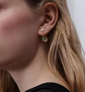 Dior Tribales Earrings With Clover Motif - Yellow