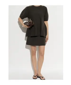 LISA YANG Mella Short Sleeve Knitted Top - Green