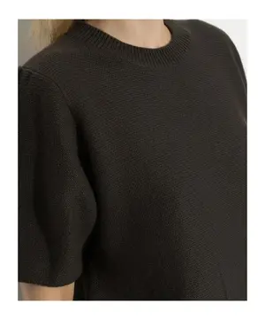 LISA YANG Mella Short Sleeve Knitted Top - Green