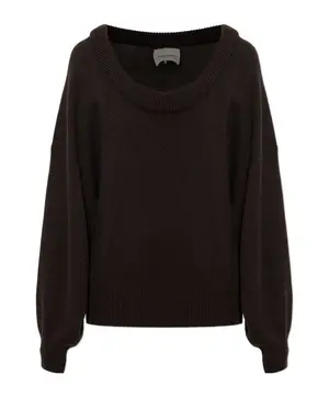 LISA YANG Doria Scoop-neck Knitted Sweater - Brown