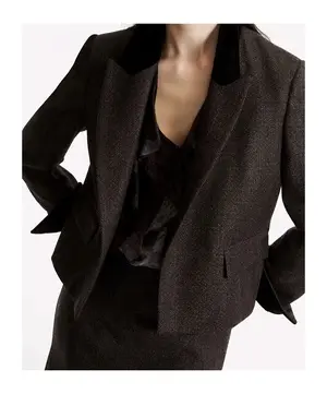 Marella Collared Cropped Casual Jacket