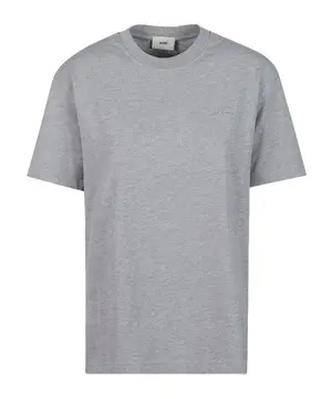 AUTRY Short Sleeve Straight Hem Top - Dkmelange