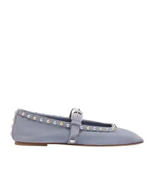 STUART WEITZMAN Perry Studded Mary Jane Flats - Breeze Blue