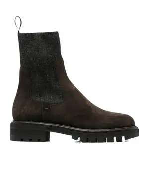 HENDERSON BARACCO Round-toe Short Boots - Brown/gray